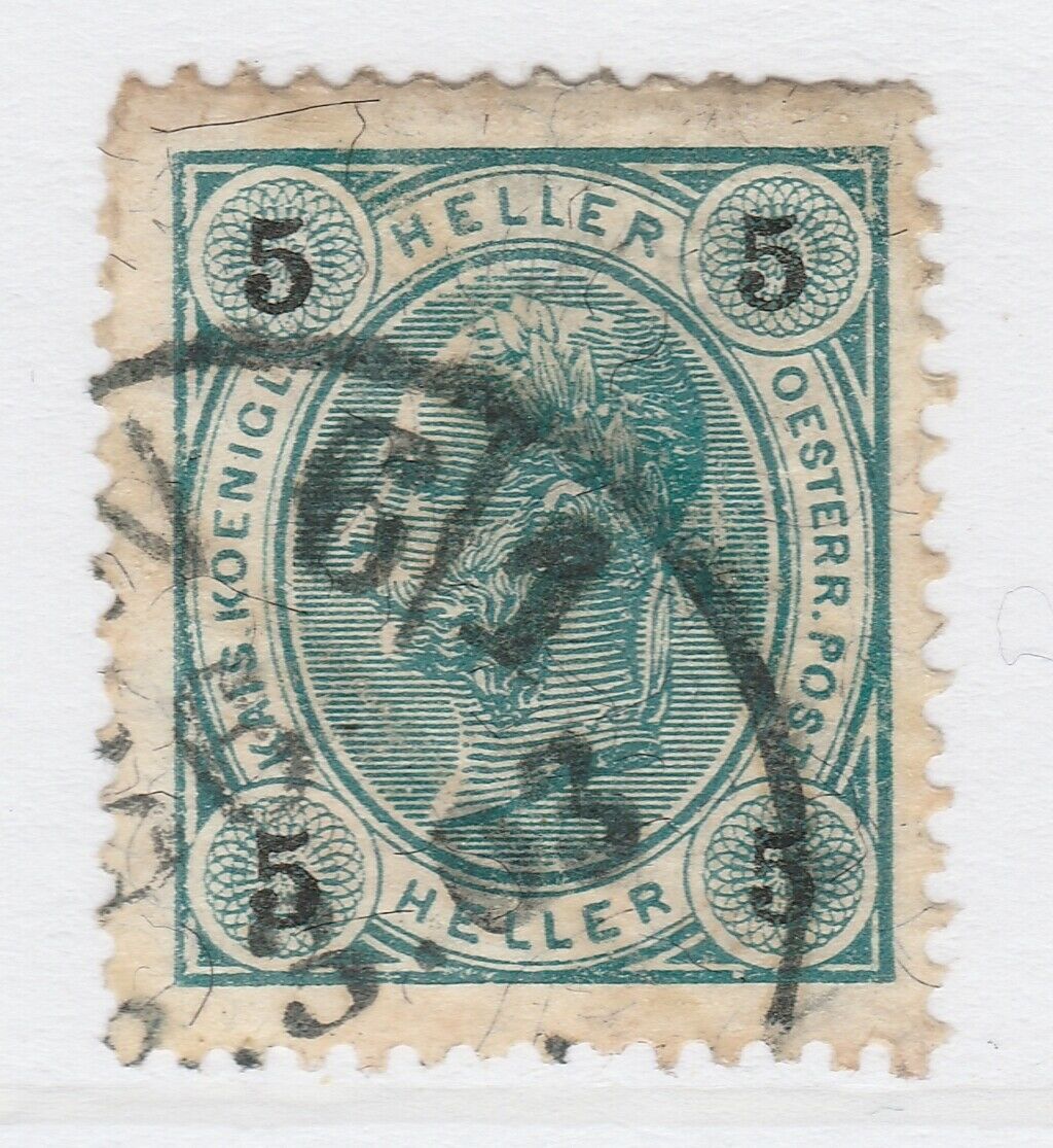 Austria Emperor Franz Josef 1901 5h with Varnish Bars Used Stamp ...