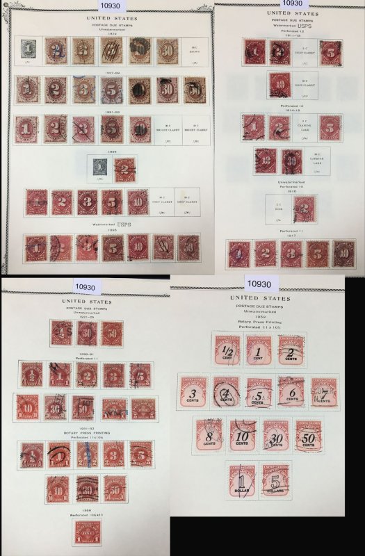 US Stamps 1879-1959 Postage DUE Stamps Used Collection LOT #10930 ...