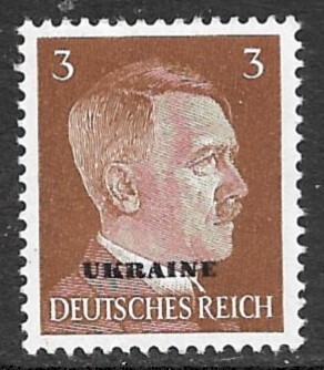 Ukraine Russia Ussr 1941-43 WW2 German Occupation 3pf Hitler Head Sc ...