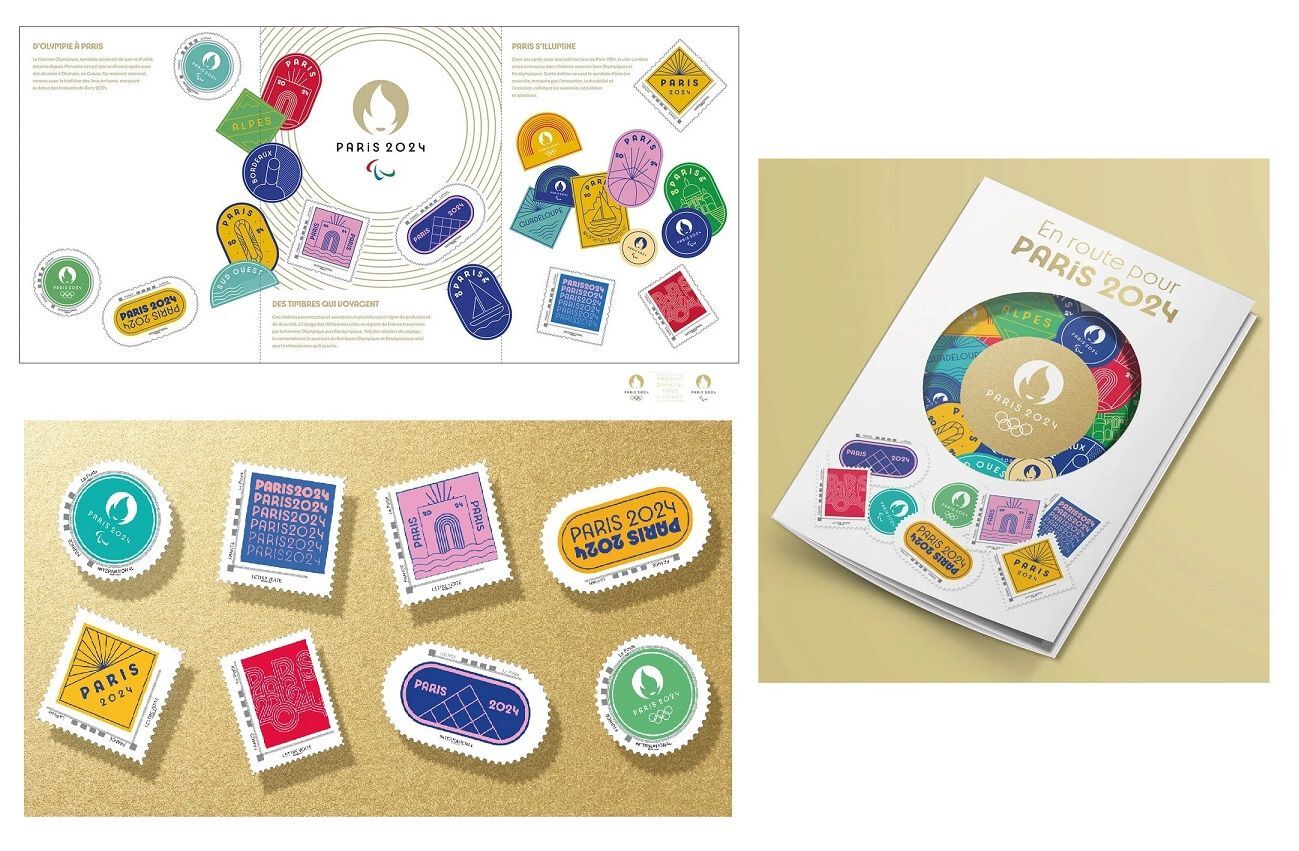 France 2024 Paris Olympics Olympic Torch Relay set of 8 stamps in ...