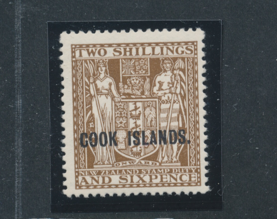1936-44 COOK ISLANDS, Stanley Gibbons No. 118 - 12s. 6d. deep brown ...