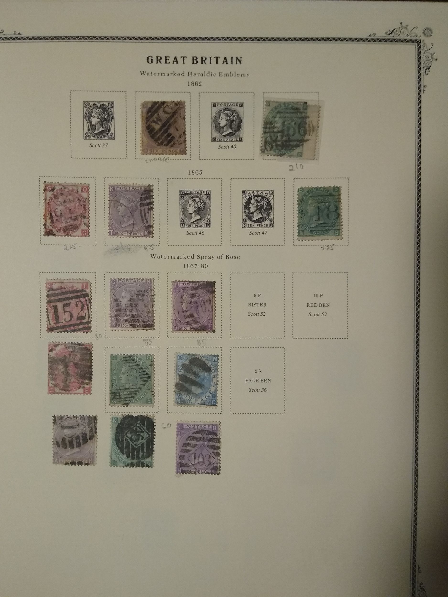 collection on pages Great Britain 1840-1900 EZ: CV $11765 | Great ...
