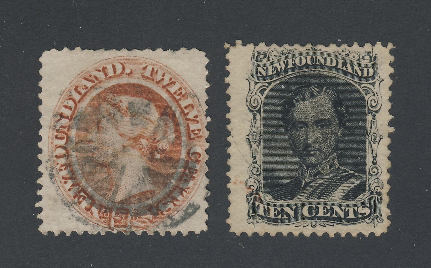 2x Newfoundland Stamps; #27-10c F/VF #29-12c VF Both Used = $120.00 ...