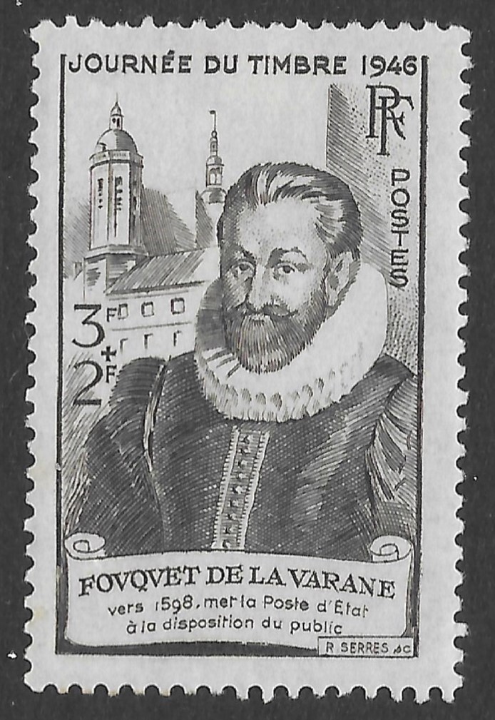 France 3f+2f sepia Stamp Day Fouquet de la Varane issue of 1946 Scott ...