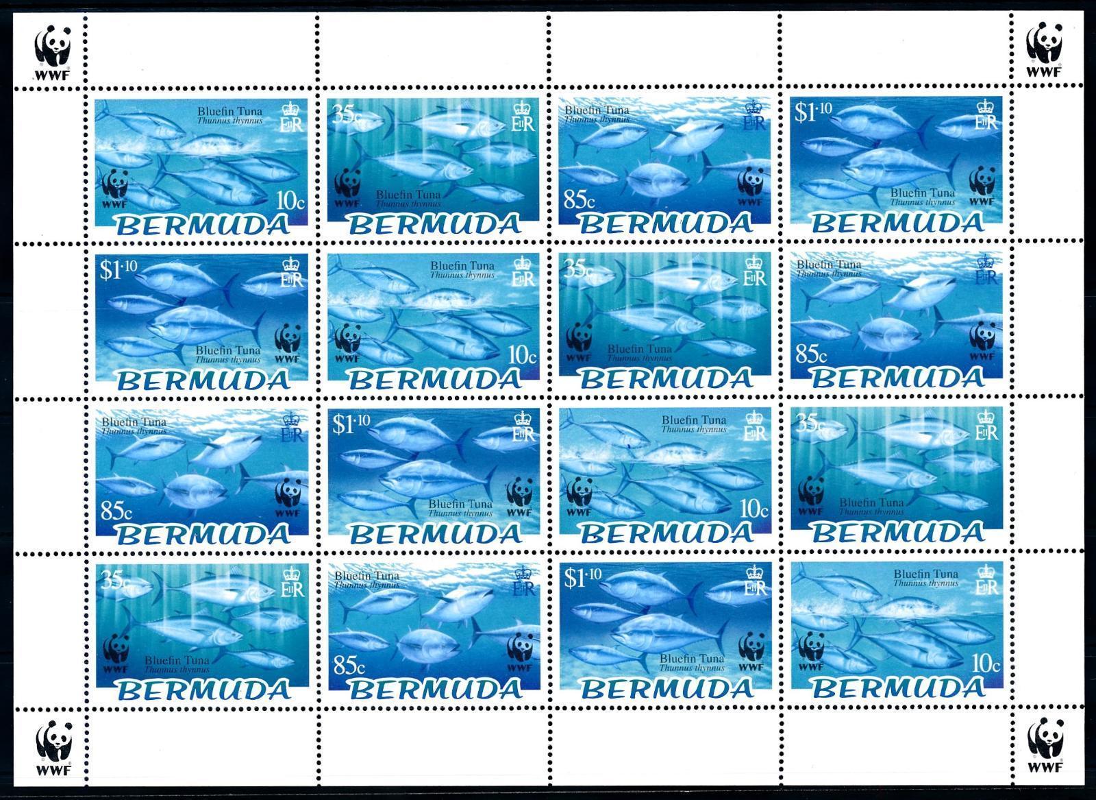 [94438] Bermuda 2004 Marine Life Bluefin Tuna Fish WWF Sheet MNH ...
