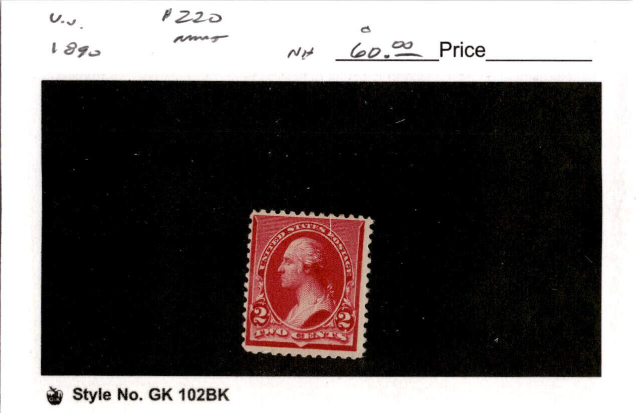United States Postage Stamp, #220 MInt NH, 1890 Washington (AD ...