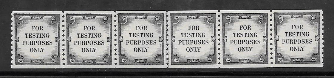 #TD107 MNH Test Stamp Line Pair Strip of 6 | United States, Back of ...