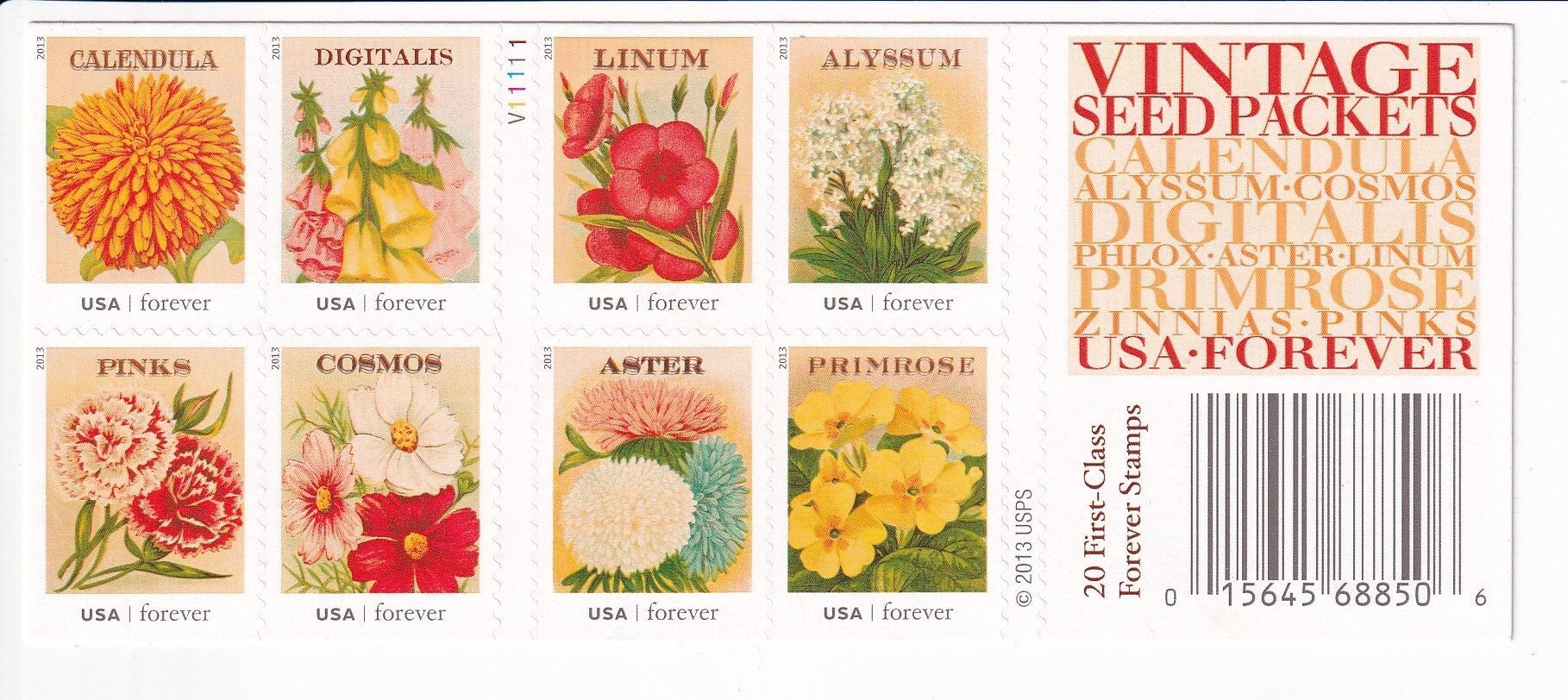 U.S.: Sc #4754-63, Vintage Seed Packets Forever Stamps, MNH, Booklet of ...