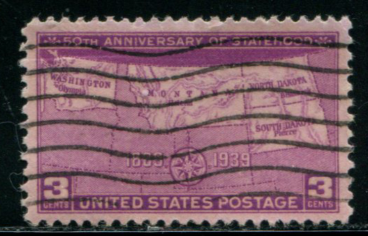 858 US 3c 50th Anniv of Statehood, used cv $.20 | United States ...