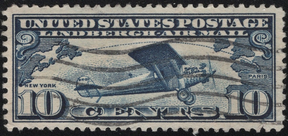 SC#C10 10¢ Lindbergh Flight (1927) Used | United States, Air Mail Stamp ...