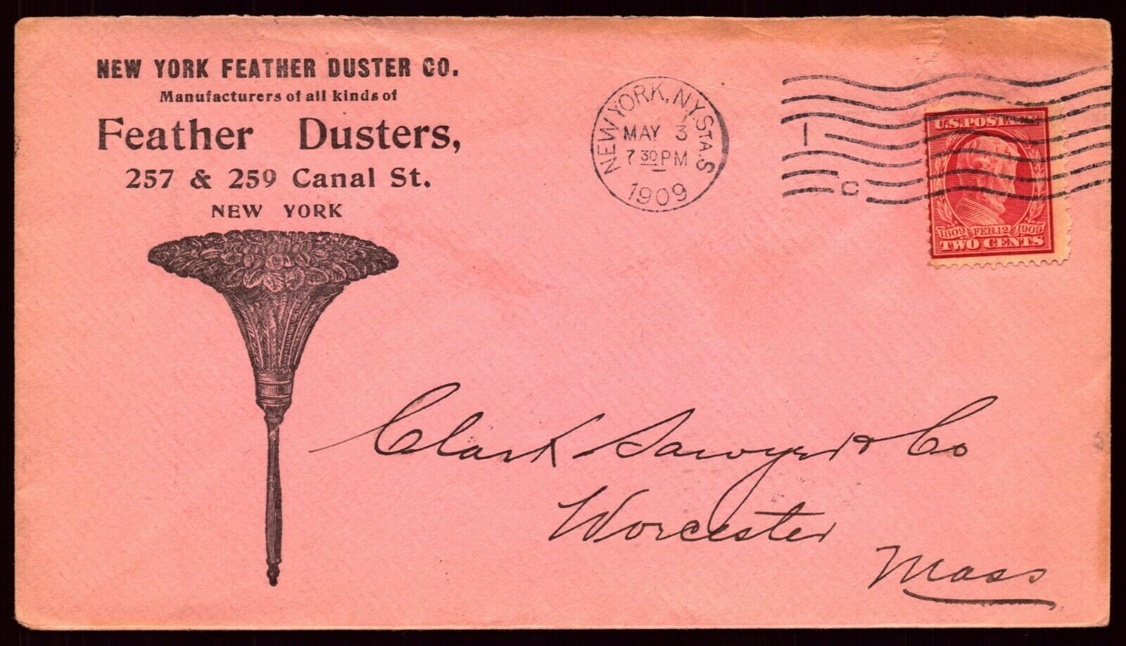 3 May 1909 Illustrated Advert Cover New York Feather Duster Co Showing ...