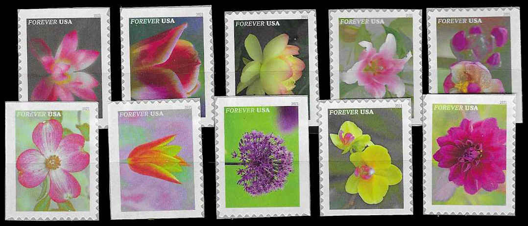 PCBstamps US #5558/5567 Bk Sgls $5.50(10x{55c})Garden Beauty, (6 ... PCBstamps US #5558/5567 Bk Sgls $5.50(10x{55c})Garden Beauty, (6 ...