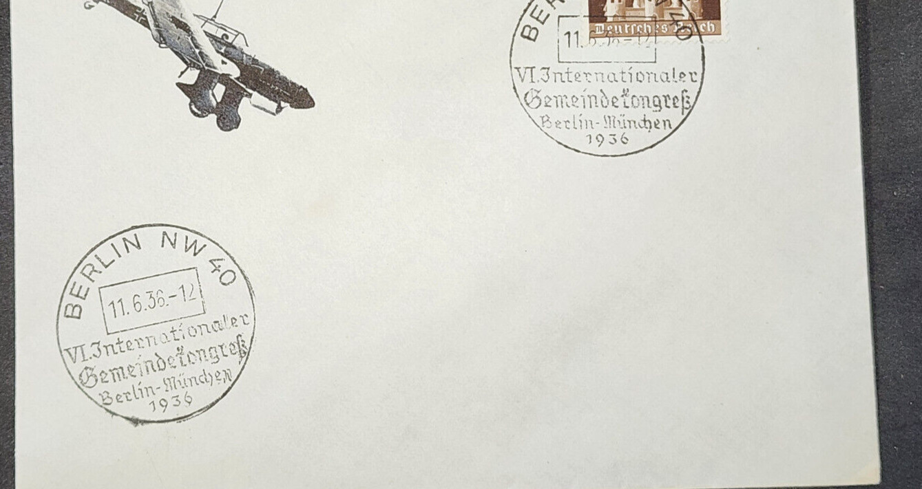 WW2 WWII Nazi Germany Postal cover envelope w German Luftwaffe plane ...