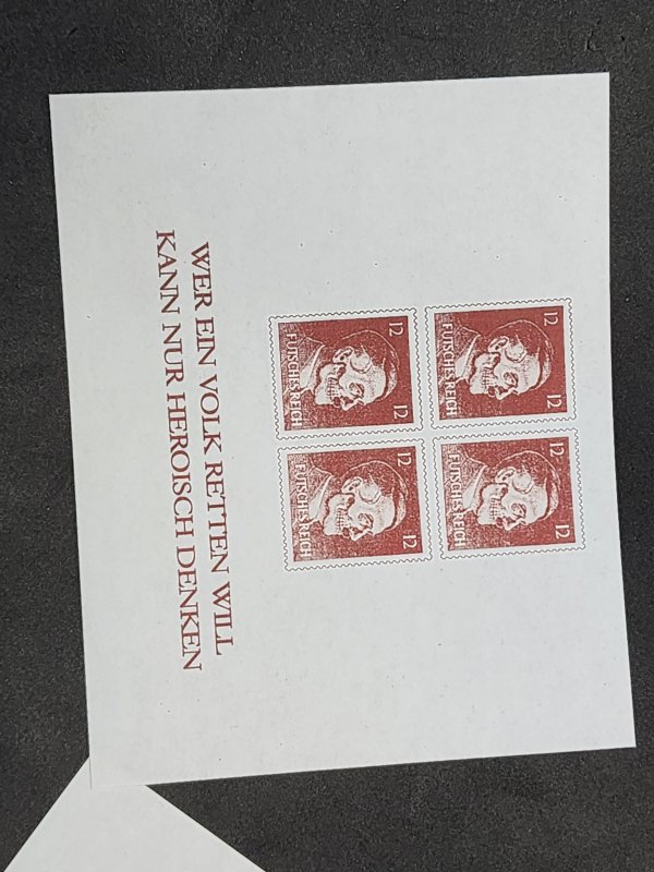 Nazi Germany Third Reich Adolf Hitler souvenir stamp sheets fantasy w ...