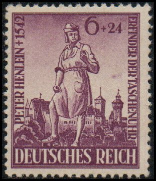 Germany B208 - Mint-H - 6+24pf Peter Henlein Monument (1942) (cv $0.60 ...