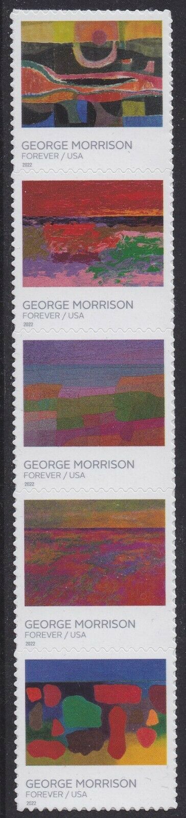 US 5688-5692 5692b George Morrison forever strip (5 stamps) MNH 2022 ...