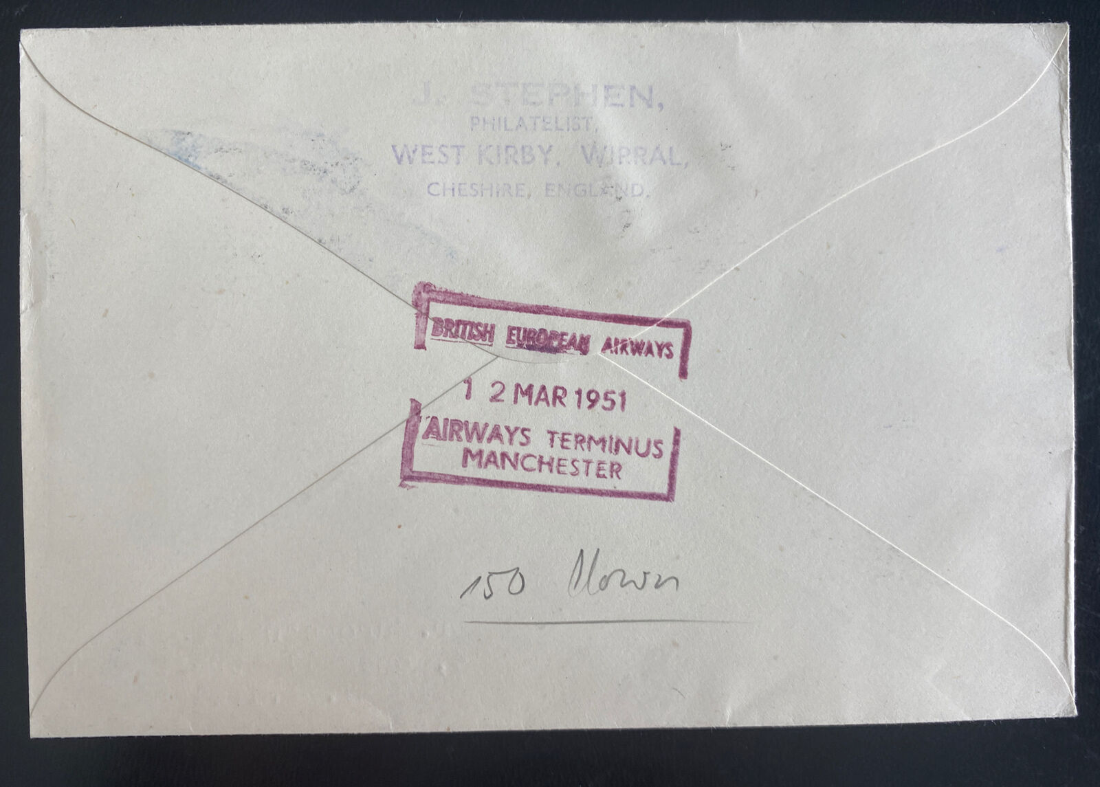 1951 Belfast England First All Up Airway Letter Services BEA Cover 130 ...
