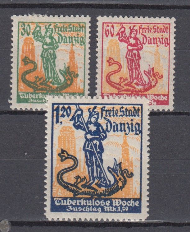 1921 Danzig German Occupation Full Set Michel 90/92 MLH | Europe ...