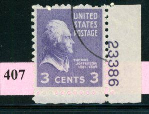 PKStamps - USA - 807 - Used - Plate Number Single #21-407 | United ...