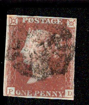 Great Britain #3 Penny Red Imperf Used Lettered PD USD26.00 | Great ...