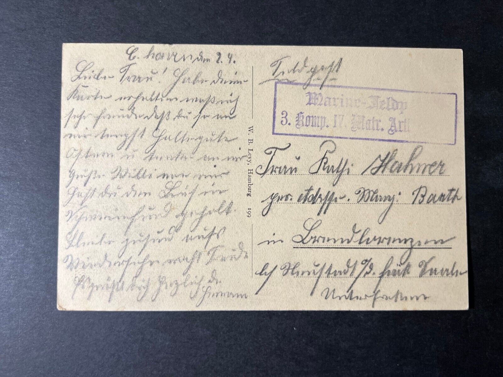 WW1 Germany Feldpost Postcard Cover Navy Ship Luftwaffe Zeppelin ...