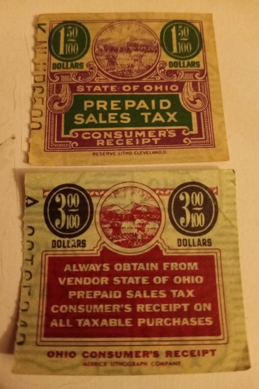 OHIO Tax Revenue Stamp Lot BOB Back of Book US G2525 | United States ...