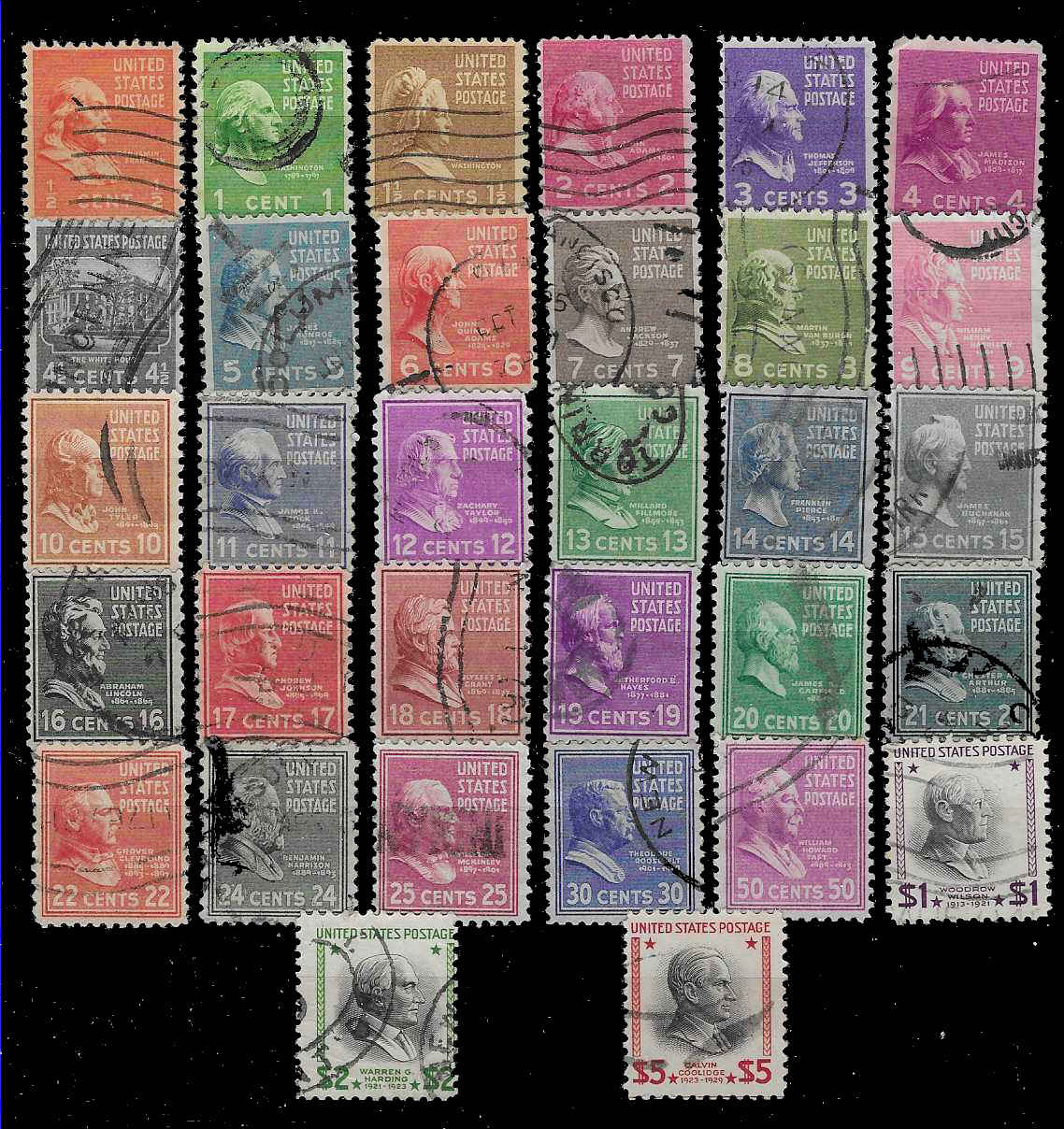 PCBstamps US 1938 Presidential Set (803-834), (31), USED, (1) | United ...
