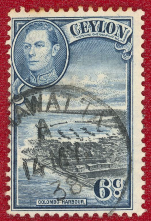 CEYLON Sc 280 USED - 1938 6c Colombo Harbor & King George VI | Asia ...