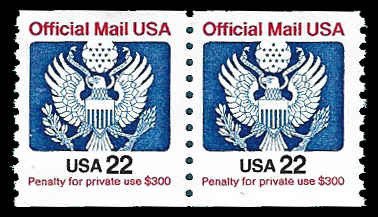 PCBstamps US O136 Coil Pair 44c(2x.22c)Official Mail, MNH, (3) | United ...