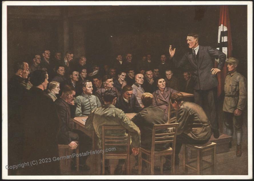 3rd Reich Germany Adolf Hitler Color Portrait Hoffmann 442 Propaganda ...