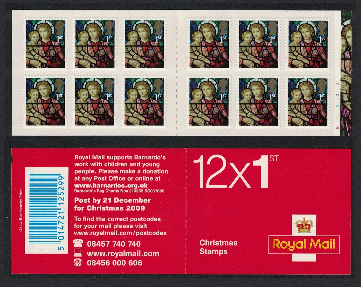 Great Britain Christmas Stained Glass Windows Barcode Booklet SG#LX38 ...