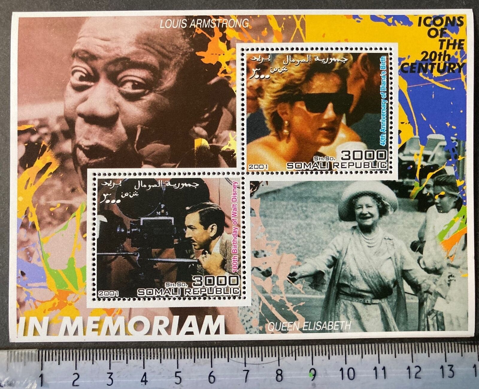 Somali 2001 princess diana louis armstrong disney queen mother sheet ...