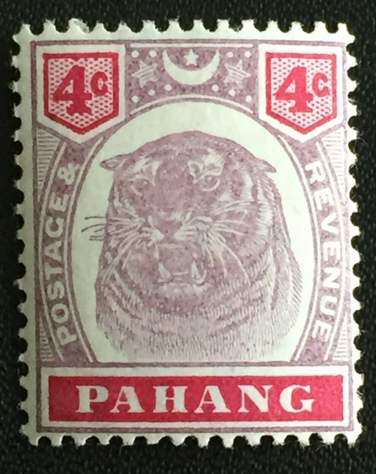 Malaya Pahang 1899 Tiger 4c MNG Sg#15 M3524 | Asia - Malaysia, Stamp ...
