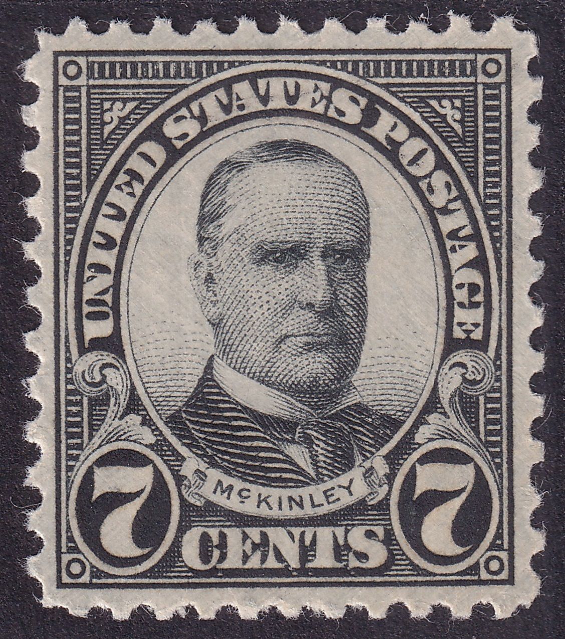 US 639 7c Blk Mckinley M NH VF Rotary Printed Single 1927 4p2 | United ...