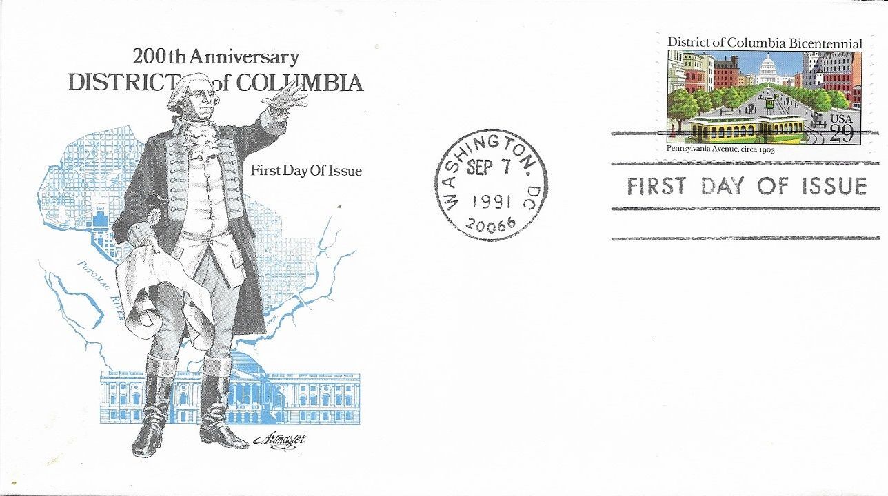 1991 FDC, #2561, 29c District of Columbia, Artmaster & Art Craft/PCS ...