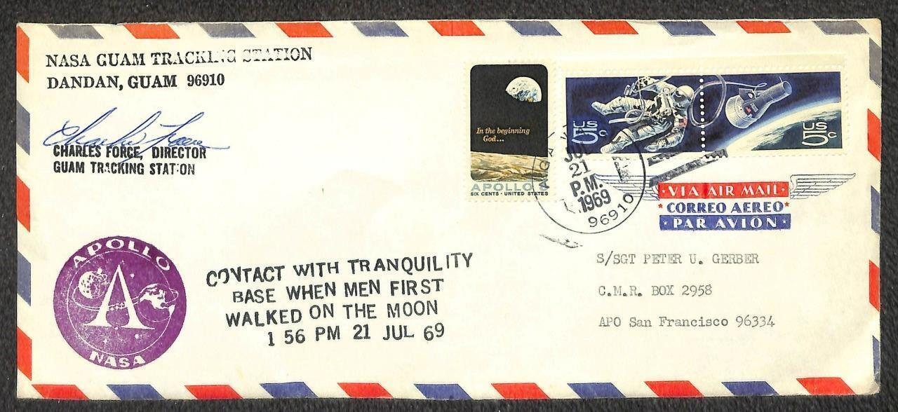 USA 1332b & 1371 Stamps Agana Dandan Guam Apollo Nasa Airmail Cover ...