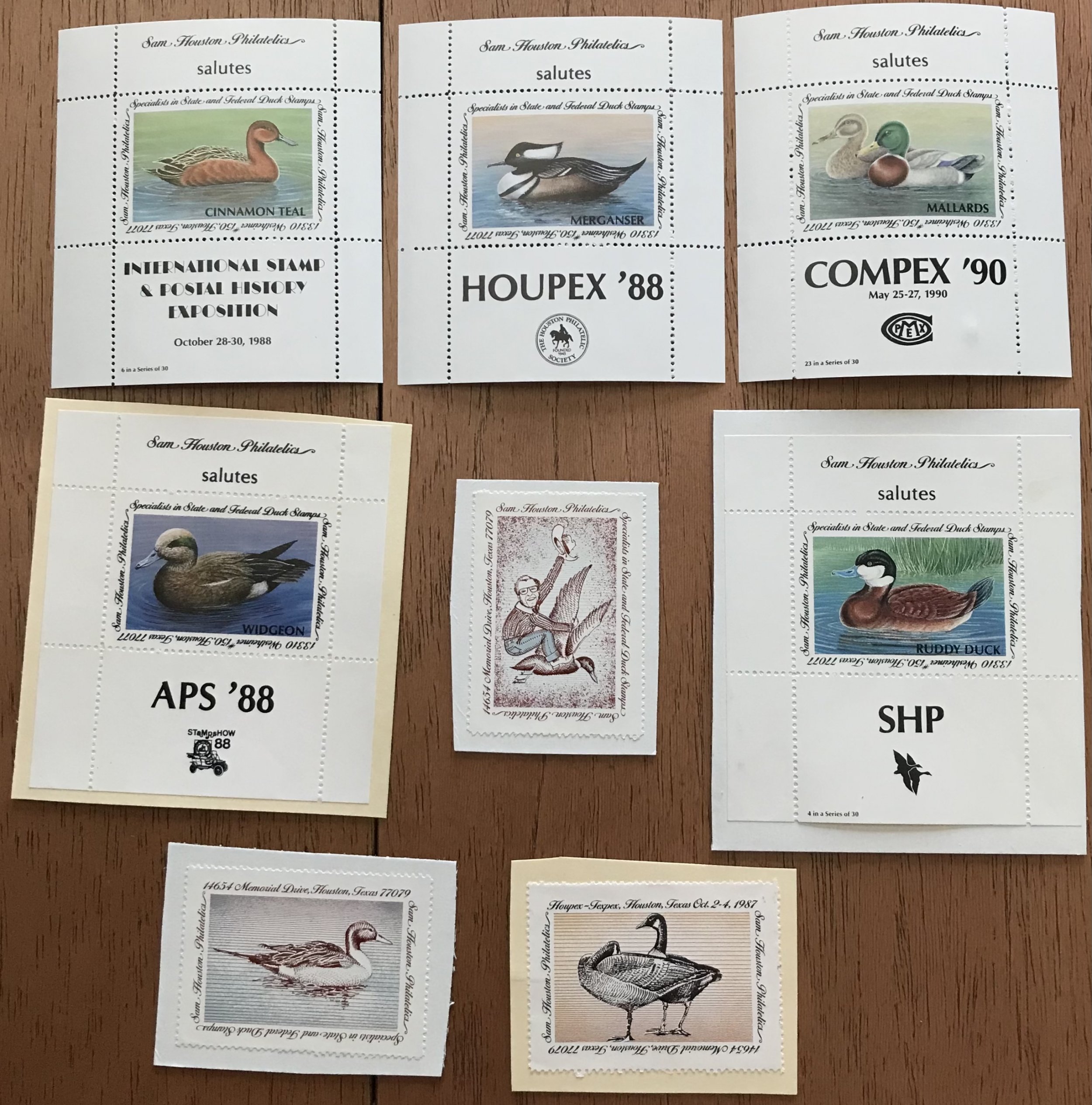 Sam Houston Philatelic Show Labels 6 MNH 5 OP/Light Cardboard | United ...