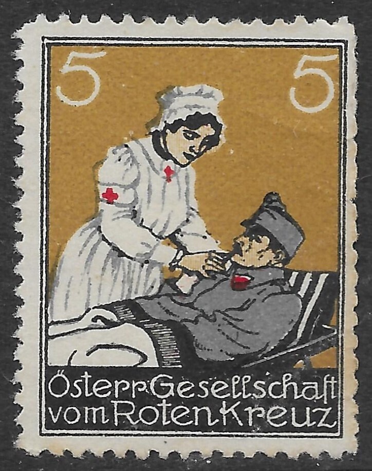 Austria World War 1 Cinderella Poster Stamp, Roten Kreuz, Red Cross ...