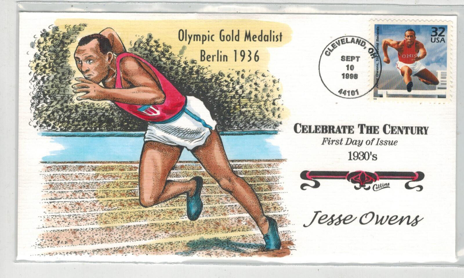 1930s Celebrate Century Collins Handpainted Jesse Owens Olympic Track ...