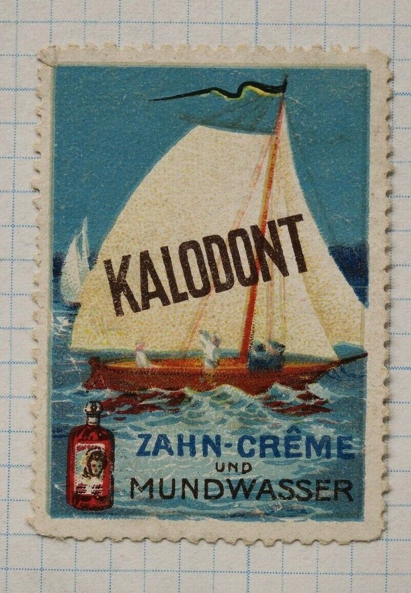 Kalodont toothpaste tooth creme mouthwash bottle sailboat Ocean ad ...