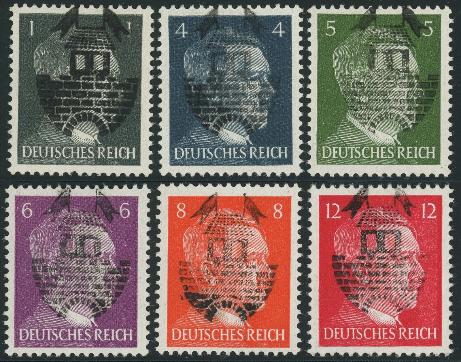 Germany Glauchau #I-VI Local Overprint Signed Stamps Postage 1945 Mint ...