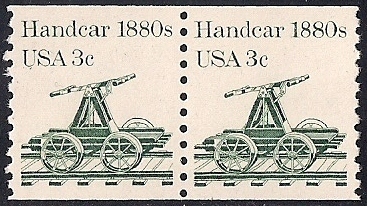 1898 3c Handcar coil pair, Mint NH OG VF | United States, General Issue ...