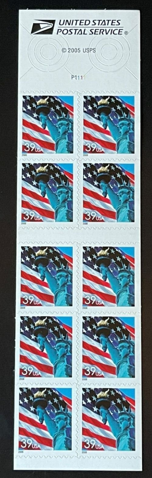 US Stamps Scott# 3978a Flag and Statue of Liberty 2006 Bklt. Pane of 10 ...