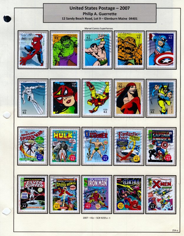 SC# 4159a-t - Marvel Comics, USED set of 20 singls | United States ...