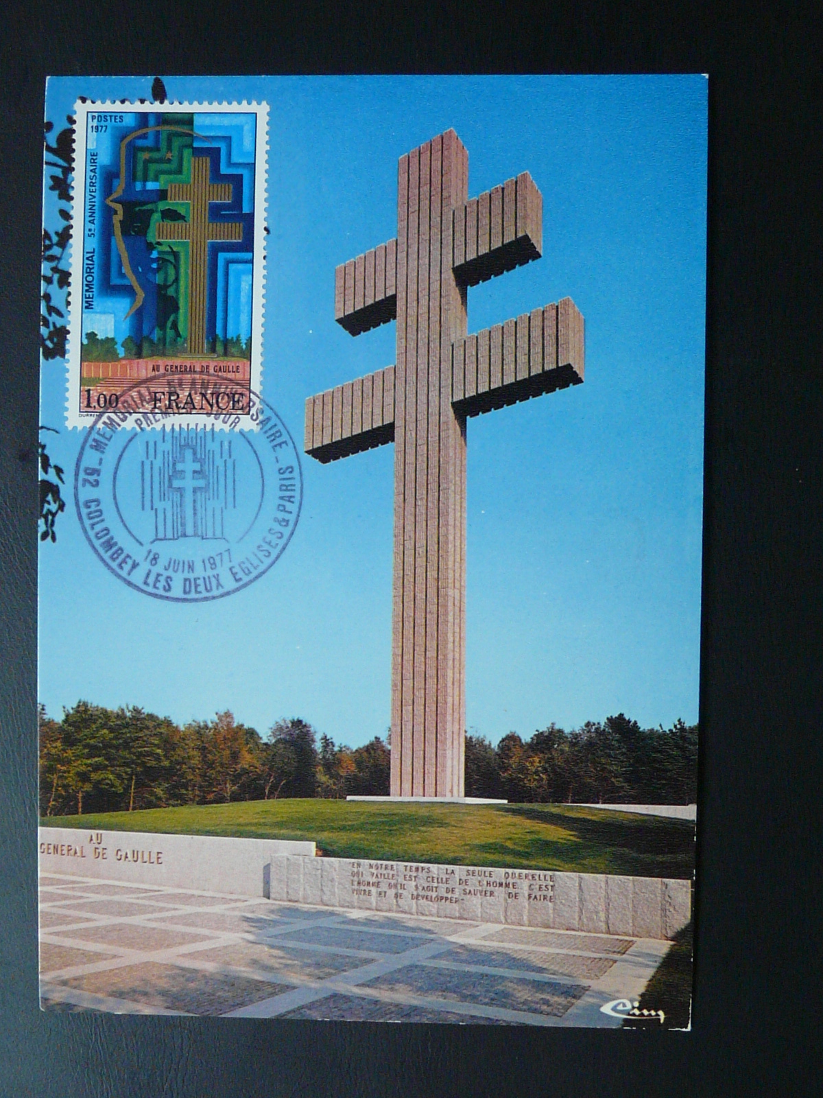 world war II ww2 France Libre memorial maximum card France 1977 ...