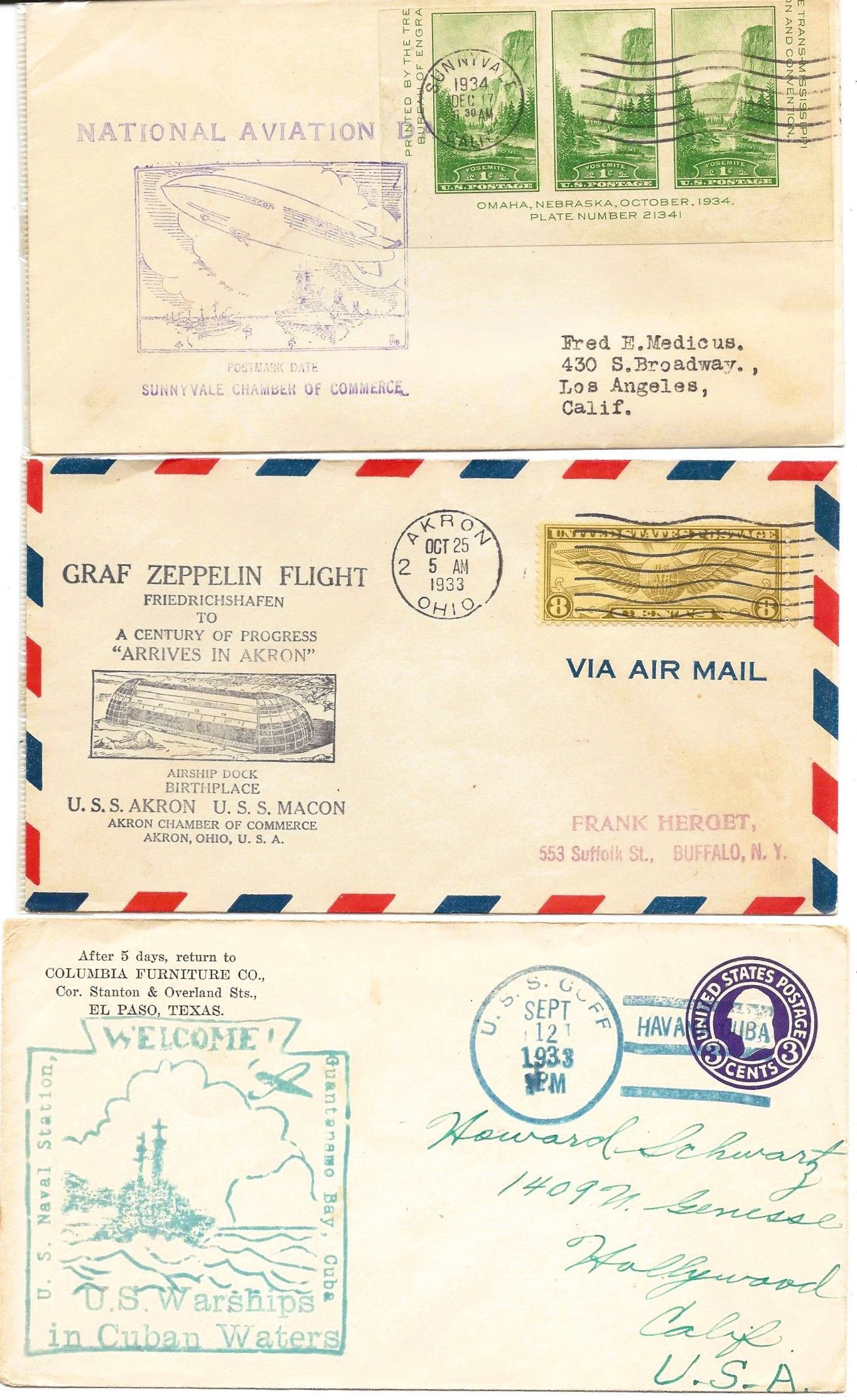 United States - 3 Different interesting covers - See scan and ...