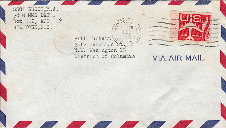 United States A.P.O.'s 7c Red Jet Silhouette 1963 U.S. Army Postal ...