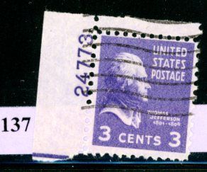 PKStamps - USA - 807 - Used - Plate Number Single #22-137 | United ...