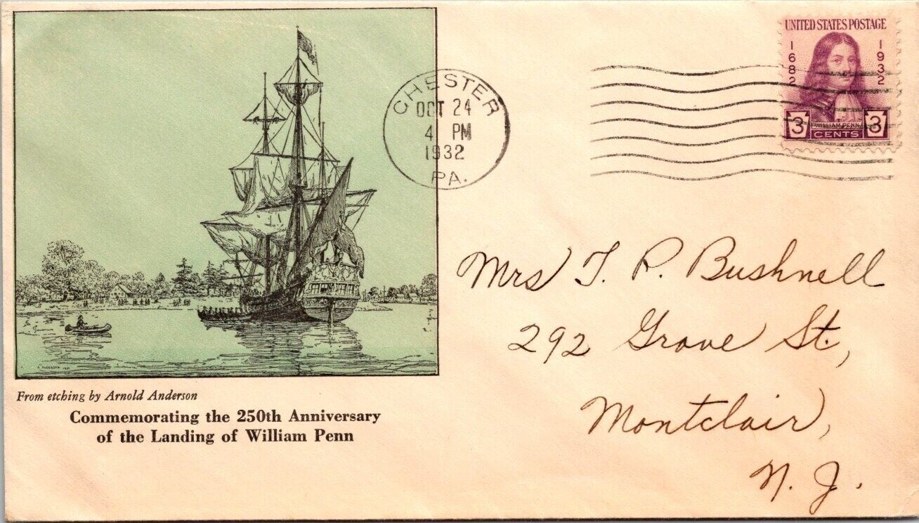 FDC 1932 SC #724 Anderson Cachet - Chester, PA - Single - F60828 ...