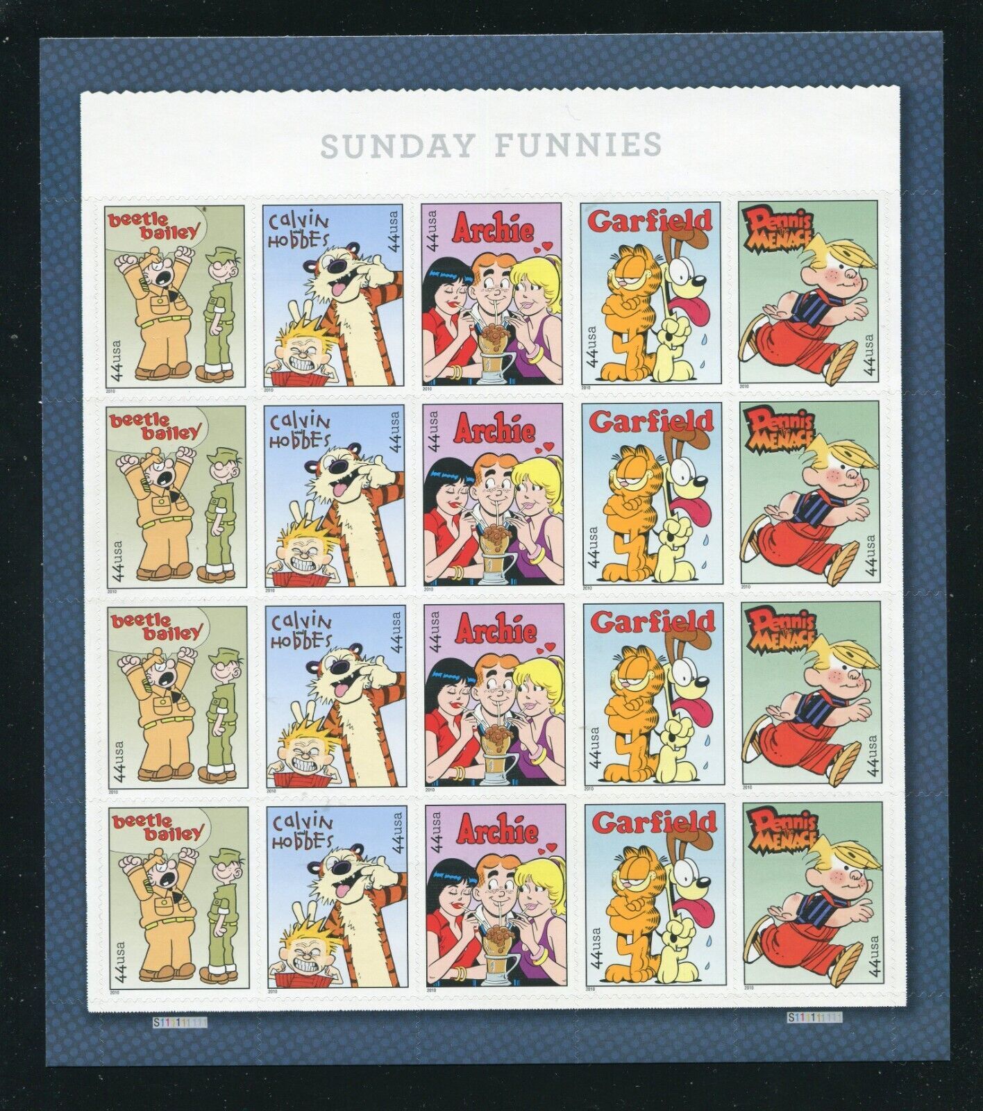 4467 - 4471 4471a Sunday Funnies Comic Strips Sheet of 20 44¢ Stamps ...